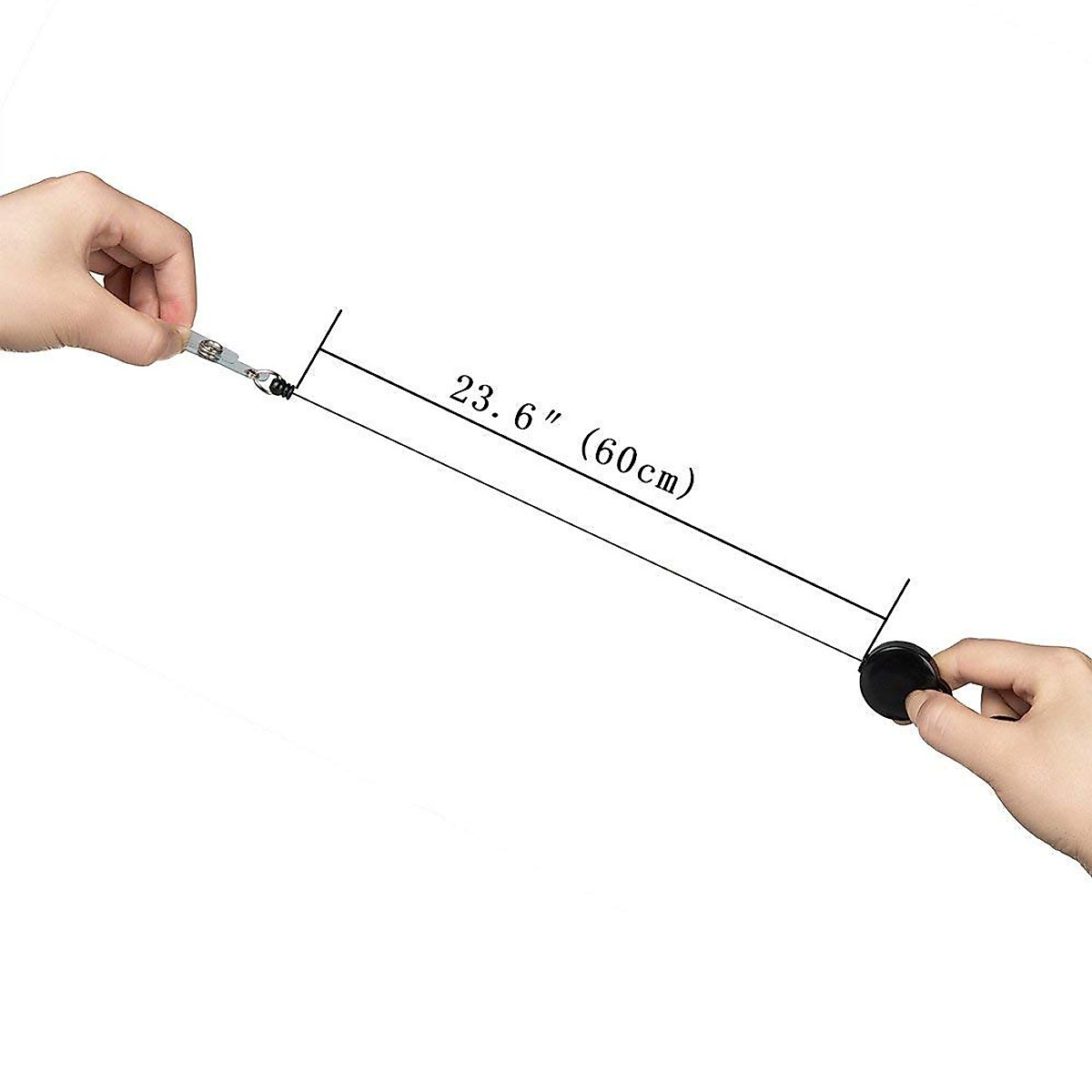 YOUOWO Lanyard Black Retractable Badge Reel with ID Badge Holder with Badge Reel Clip for id Card Badges Holders Vertical Punched Zipper Waterproof 2 Pack