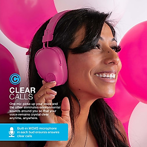 JLab Studio Pro Bluetooth Wireless Over-Ear Headphones, 50+ Hour Bluetooth 5 Playtime, EQ3 Sound, Ultra-Plush Faux Leather & Cloud Foam Cushions, Track and Volume Controls, Pink
