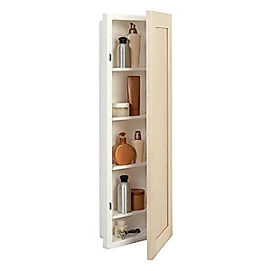 American Pride Fontana Single Medicine Cabinet with Unfinished Maple Door, 12" x 36", White