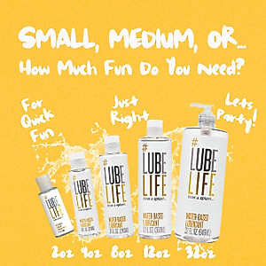Lube Life Water-Based Personal Lubricant, Lube for Men, Women and Couples, Non-Staining, 12 Fl Oz