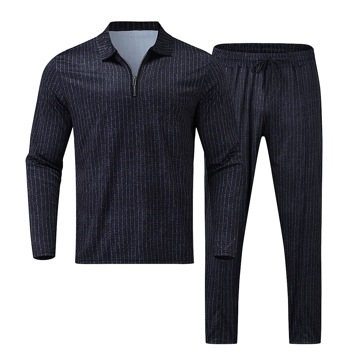 Men's Tracksuit 2 Piece Hooded Athletic Sweatsuits Hooded Jumpsuit Full Zip Rompers Overalls Lightweight Tracksuit with Pockets Athletic Comfy Sets Jogging Sports Jacket and Pants A725 Black