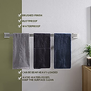 KOKOSIRI 32-Inch Single Towel Bar, Bathroom Towel Holder, Toilet Paper Holder, Bath Towel Hook Modern Robe Hook Coat Hook, Wall Mounted, SUS 304 Stainless Steel, Brushed Steel, B05A4-BR-L32