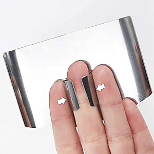 Qinlenyan Finger Guard for Left-Handed Users Stainless Steel Cooking 2pcs Cutting Adjustable Protector Safety Durable Veggie Chopper Dicing Easy to Clean A