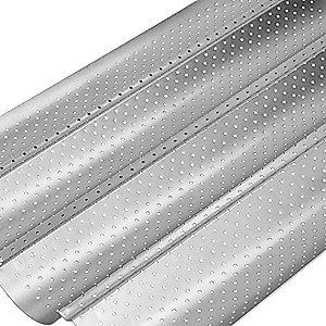 Psytfei Mold Baguette Mold Stainless Steel Silver NonStick MultiGrooves Waves French Bread Pan Baguette Baking Cooking Tray Mold Kitchen Tool(Four grooves)