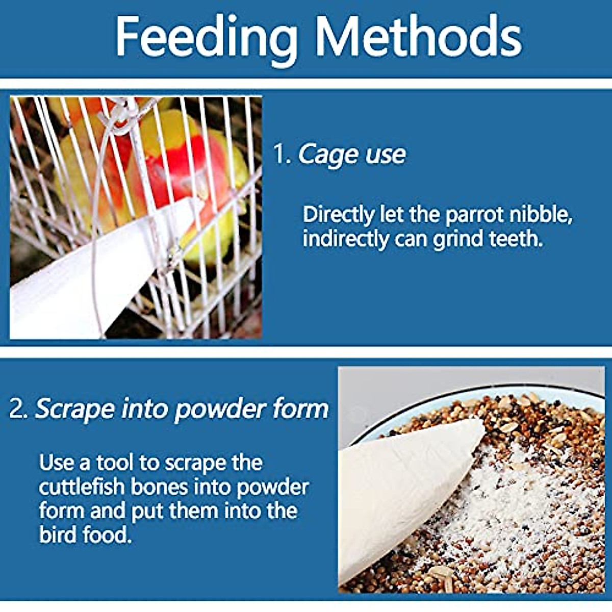 Tfwadmx 8Pcs Bird Cuttlebone for Parakeets Cuddle Bones for Birds Chewing Cuttlefish Bone Natural Birds Calcium for Parrots Cockatiels Budgies Conures Cockatoos,4.3-5.1 Inches