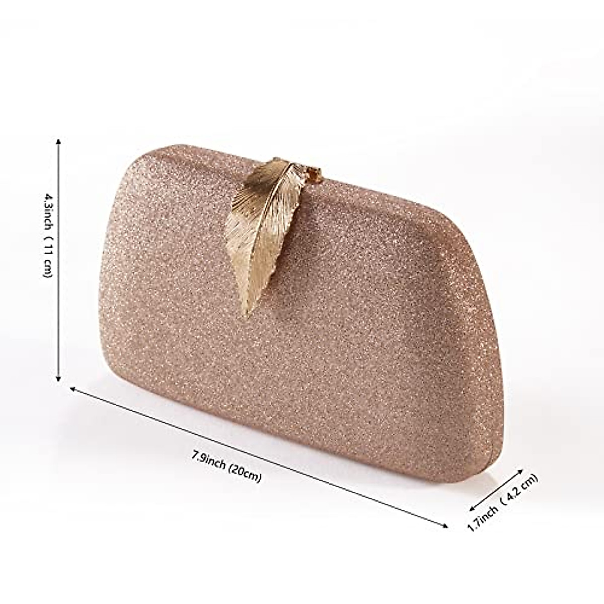 GEGELE Evening Bag with Detachable Chain, Clutch Purse for Women, Sparkling Party Handbag for Wedding, Prom, Banquet