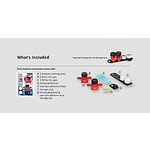 Keyhole Companion Marking Tool Set – Mount/Hang Items that have Keyhole Slots Without Measuring; Tools Mark Fastener Locations on Walls. Picture hanging, mount power strips, use w/keyhole hangers, etc