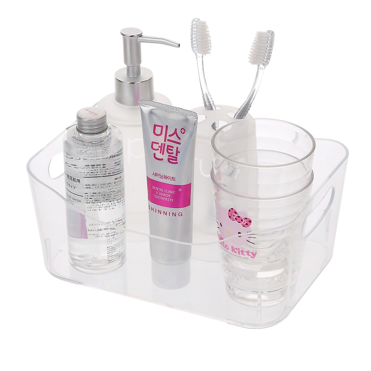 YBM HOME Storage Bins - Open Plastic Organizers and Storage Basket for Kitchen Pantry Organization, Under Sink Bathroom Storage, Toy Baskets, Food Storage Box Containers (Medium - Clear)