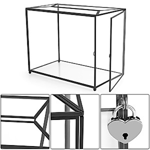 Lemicin Transparent Acrylic Wedding Card Box with Lock, Slot Envelope Holder for Wedding Reception Bridal Shower Birthday Baby Shower Election Votes Graduation Parties Honeymoon Fund Memory Box