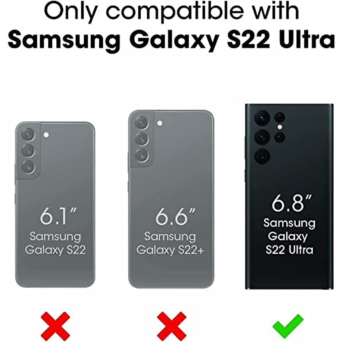 OtterBox Defender Pro Case & Belt Clip/Stand for Samsung Galaxy S22 Ultra (NOT S22 or Plus or Other Models) (Black)