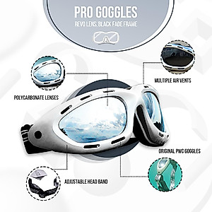 Jettribe Classic Jet Ski Goggles - Silver Frame, PWC Watercraft, Jetski Racer Sunglasses - Floating Water Sport Glasses Designed for Kite Boarding, Surfer, kayaking, and Other Water Adventure