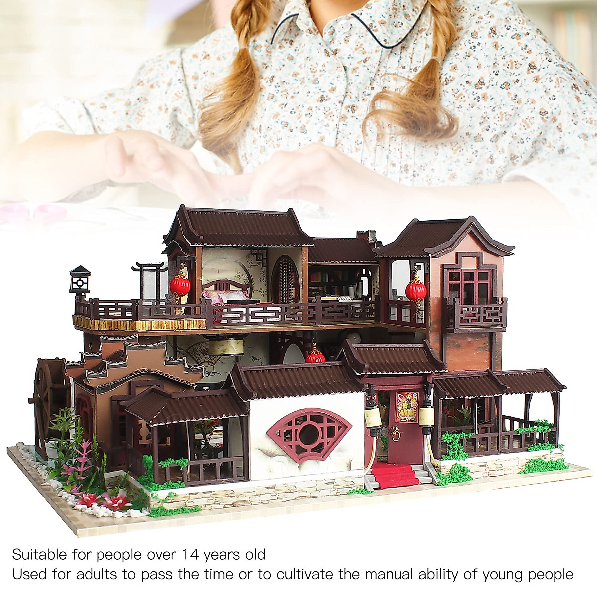 DIY Miniature Furniture Kit, Wooden Handmade Mini Ancient Town Model Building Home Craft Collection Kit, Christmas Birthday Teenagers Boys Girls Adults