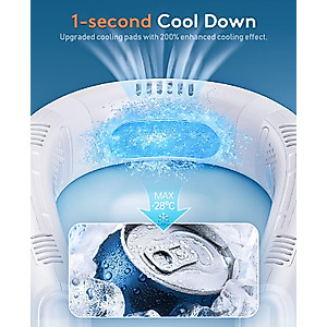 TADAFGIRL Neck Air Conditioner Portable, Kiddgo 5 Turbo Portable Neck Fan 3D Airflow Cooling Neck Fan,10000mAh Neck Fans Portable Rechargeable, 3 Speeds Wearable Air Conditioner Neck Cooler (White)