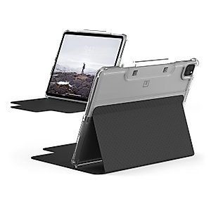 [U] by UAG iPad Pro 12.9" (6th Gen 2022, 5th Gen 2021) Case Black Lucent Lightweight Slim Shockproof Smart Folio Protective Cover with Auto/Sleep Wake & Pencil Holder