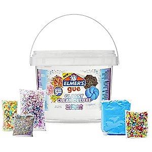 Elmer's GUE Premade Includes 5 Sets of Slime Add-ins, 3 Lb. Bucket, Glassy Clear, Large