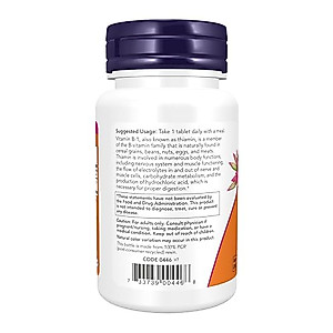 NOW Supplements, Vitamin B-1 100 mg, Energy Production*, Nervous System Health*, 100 Tablets