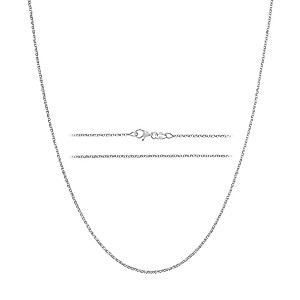 KISPER Silver Diamond Cut Cable Link Chain Necklace – Thin, Dainty, 925 Sterling Silver Jewelry for Women & Men with Lobster Clasp – Made in Italy, 20"