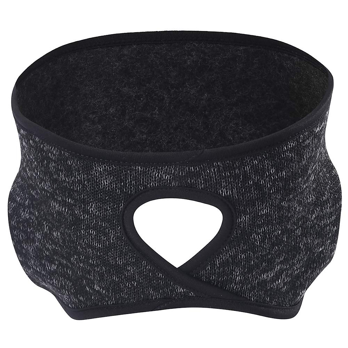 Women’s Ponytail Headband Ear Warmer Head Wrap Yoga Hair Band Running Sweatband (Bigger-Black)