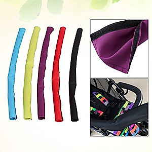 (Pack of 2) Baby Pushchair Stroller Handle Bar Cover Infant Toddler Pram Bumper Bar Dust-Proof Handle Sleeve(Black)