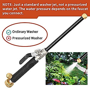Hydro Jet High Pressure Power Washer Wand - Portable High Pressure Water Gun 2 Nozzles, Power Pressure Washer Hose Nozzle Attachment for Garden Hose, Pressure Washer Wand for Garden or Car Washing