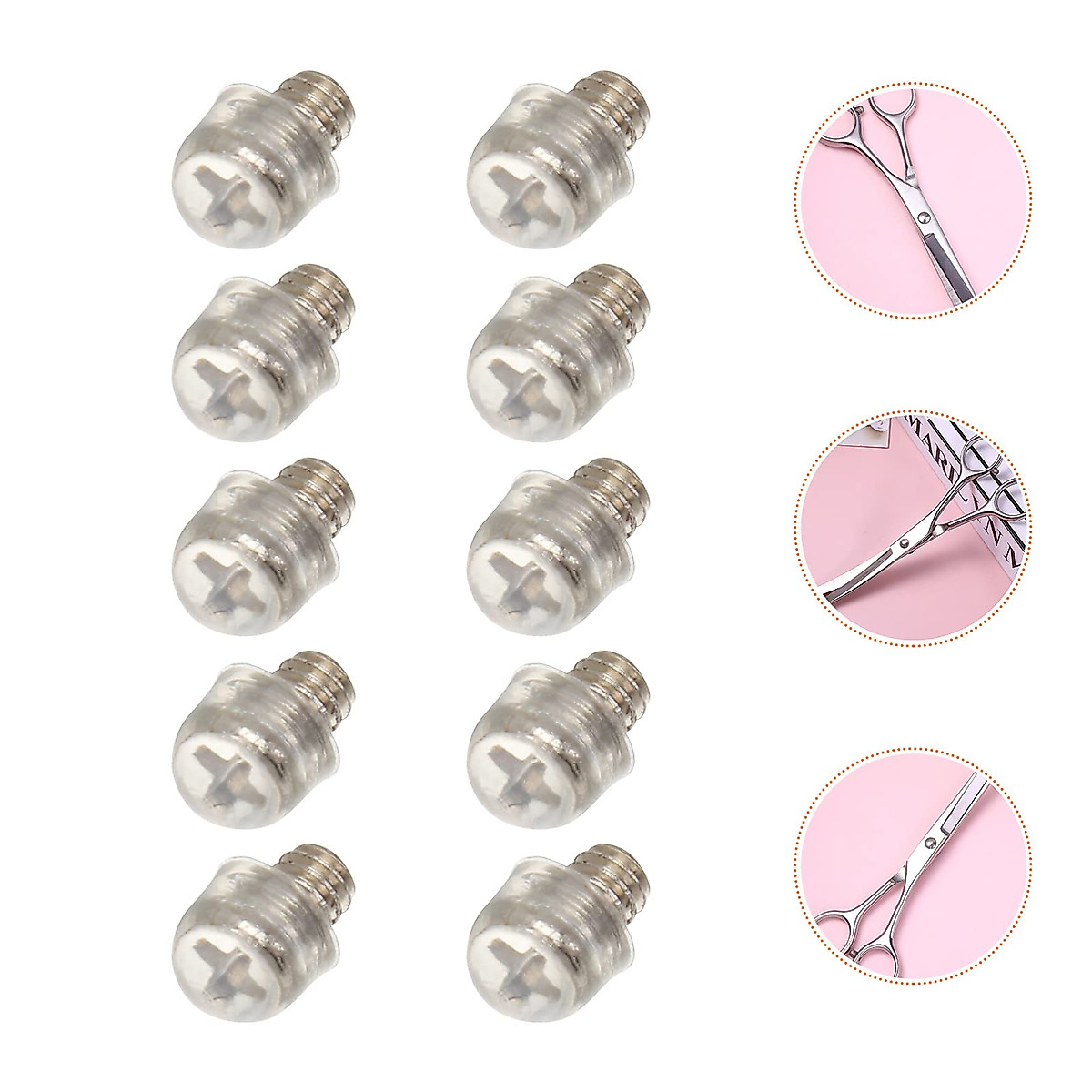 Balacoo 10pcs Hair Scissors Rubber Silencer Rubber Muffler Hair Scissor Silencer Accessories Styling Tools Barber Salon Replacement 2. 5MM Random Color