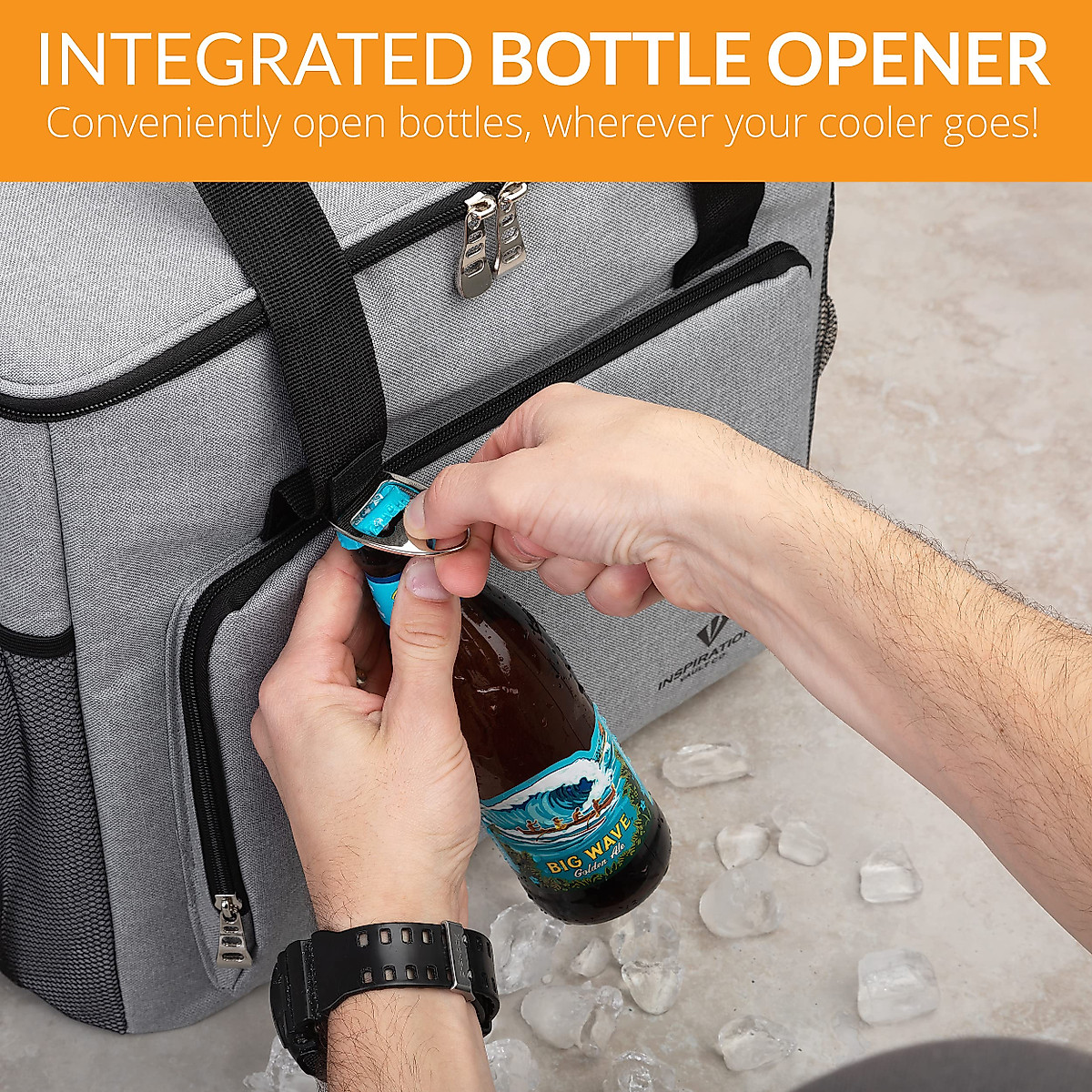 Large Soft Sided Cooler Bag - Portable, Collapsable, Insulated, and Leak Proof - 60 Can 40L Capacity Ice Chest - Great Coolers for Travel, Camping, Picnics, Tailgate, Beach, Boats, or Cars