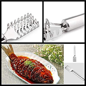 Fantasyon 4 Pieces Fish Scales Remover Stainless Steel Kitchen Fish Scaler Fish Skin Graters Cleaning Peeler Scaler Scraper with Bottle Opener for Kitchen Fish Scales Skin Removing Peeling Tools