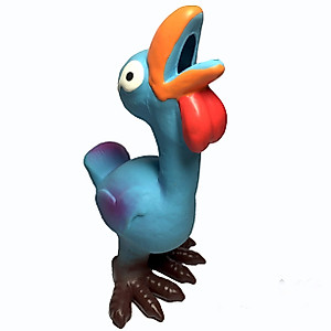 WANT CHEW 7" Latex Dog Squeaky Chewing Toys, Blue Chicke for Small Dogs