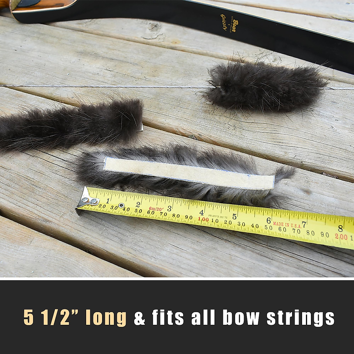 Standing Wolf Beaver Fur Bow String Silencers | Traditional Archery Bowstring Silencers/Dampeners | Beaver Balls (Beaver Fur)