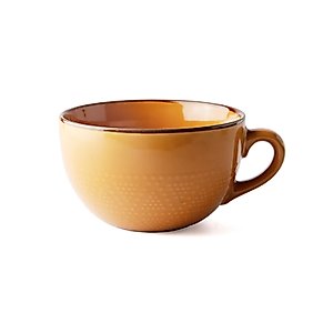 EISTEE Cereal Bowl,soup bowl,tea bowl,Large Soup Cup Ceramic Breakfast Bowl with Handle, 700ml Cereal Soup Bowl, Pumpkin Soup and Salad. Dishwasher, Microwave and Oven are Safe.-red (Color : Cream)