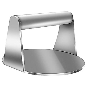 Koicarpe Burger Press - Stainless Steel Burger Smasher Tool - Smooth & Non-Stick Surface - Round Utensil for Grilling Meat Patty, Steak, Hot Dog, Grill Flattener for Steaks, Panini, Sandwich, 5.5x5.5