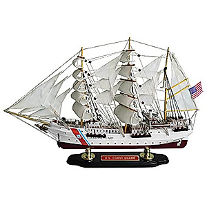 SAILINGSTORY Wooden Model Ship US Coast Guard Eagle Barque Ship Model Sailboat Decor USCG 1936 Replica Medium