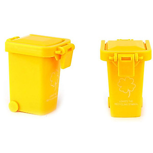 erDouckan Durable Trash Can, 3Pcs/Set Bright Color Kids Push Toy Plastic Vehicles Garbage Truck Trash Cans, Make Your Room Clean and Comfortable