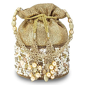 Aheli Indian Potli Bags for Women Evening Bag Clutch Ethnic Bride Purse with Drawstring (P19G)