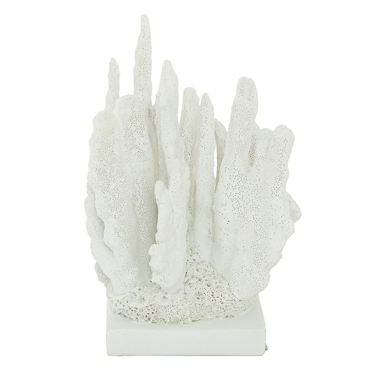 Deco 79 Polystone Coral Decorative Sculpture Home Decor Statue, Accent Figurine 7" x 6" x 10", White
