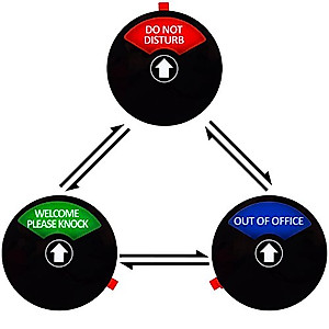 Kichwit Privacy Sign, Do Not Disturb Sign, Out of Office Sign, Welcome Please Knock Sign, Office Sign, 5 Inch, Black