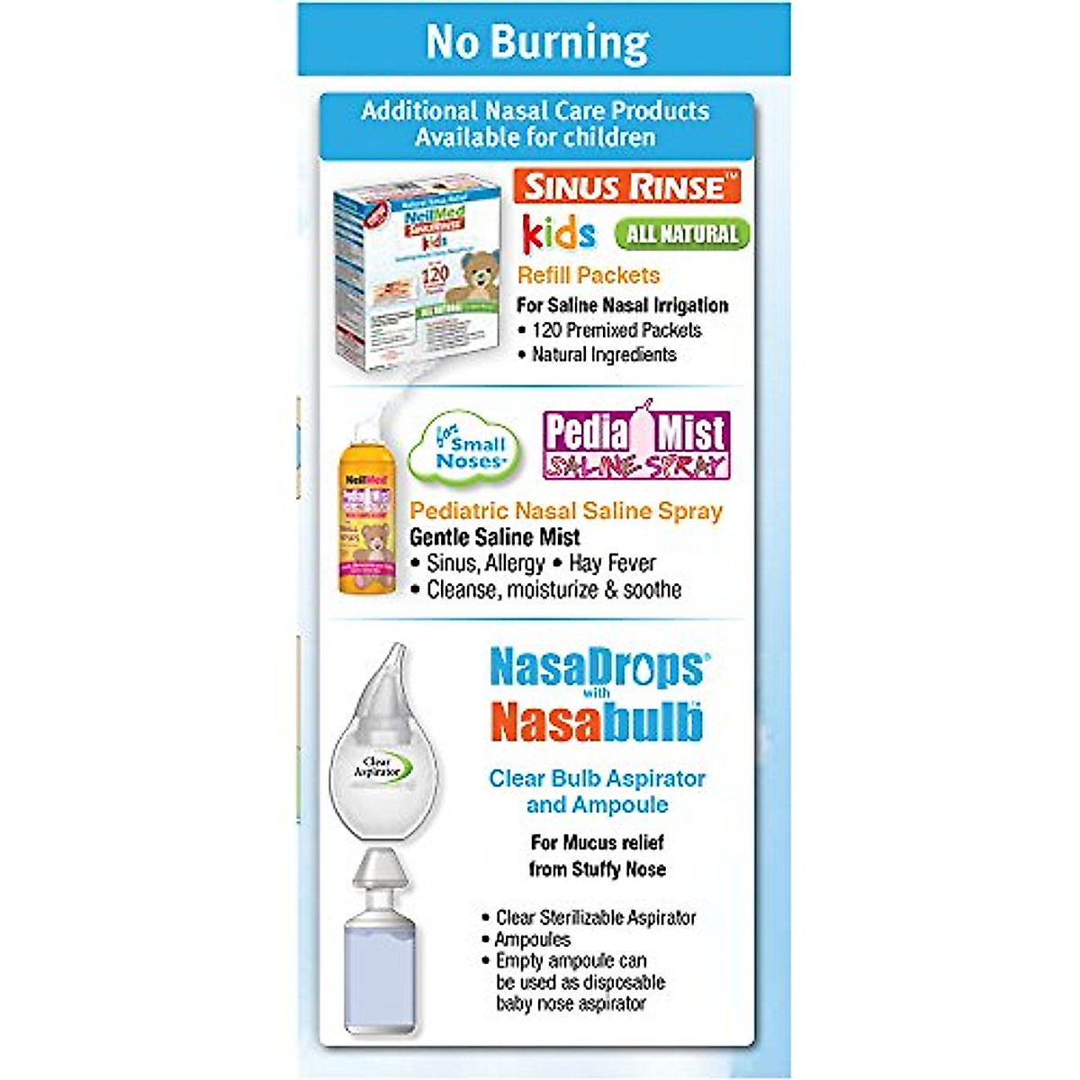 Neilmed's Sinus Rinse, Pediatric, Complete Saline Nasal Rinse Kit 60 Premixed Packets