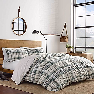 Eddie Bauer - King Comforter Set, Reversible Cotton Bedding with Matching Shams, Plaid Home Decor for All Seasons (Timbers Green, King)
