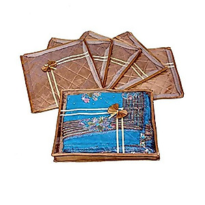 Fashion Bizz Fashion Bizz Premium Golden Saree Cover-Set of 12