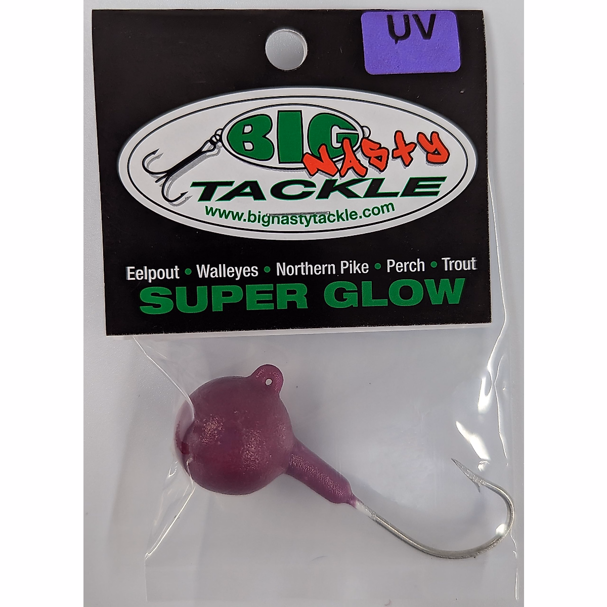 Big Nasty Tackle Super Glow Jaw Breaker Jig 2 1/4 oz (1 Pack) (Red)