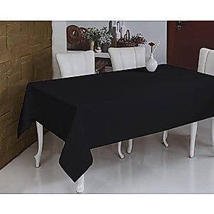 6 Pack Tablecloth 60 x 126 inch Polyester Table Cloth for 8 Foot Rectangle Tables,Stain and Wrinkle Resistant Washable Fabric Table Covers Polyester Black Table Clothes for Wedding,Party,Banquet