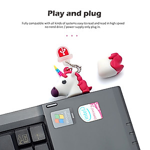 leizhan Unicorn USB Flash Drive 16GB Pack of 4 Pendrives Kids Pen Drive Student Storage Thumb Drive