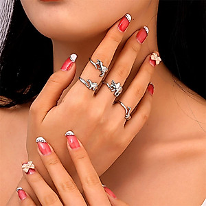 INENIMARTJ Dinosaur Rings, Cute Stegosaurus Tyrannosaurus And Triceratops Adjustable Rings,For Him Her Personalized, Jurassic Era Dinosaur Ring for Men Women (B)