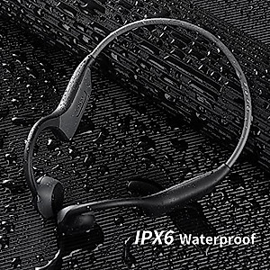 Somune Wireless Bone Conduction Headphones, Open-Ear Bluetooth Sport Headphones, Rainwater Waterproof, Built-in Mic Wireless Earphone for Running Cycling Yoga Hiking Driving Travel