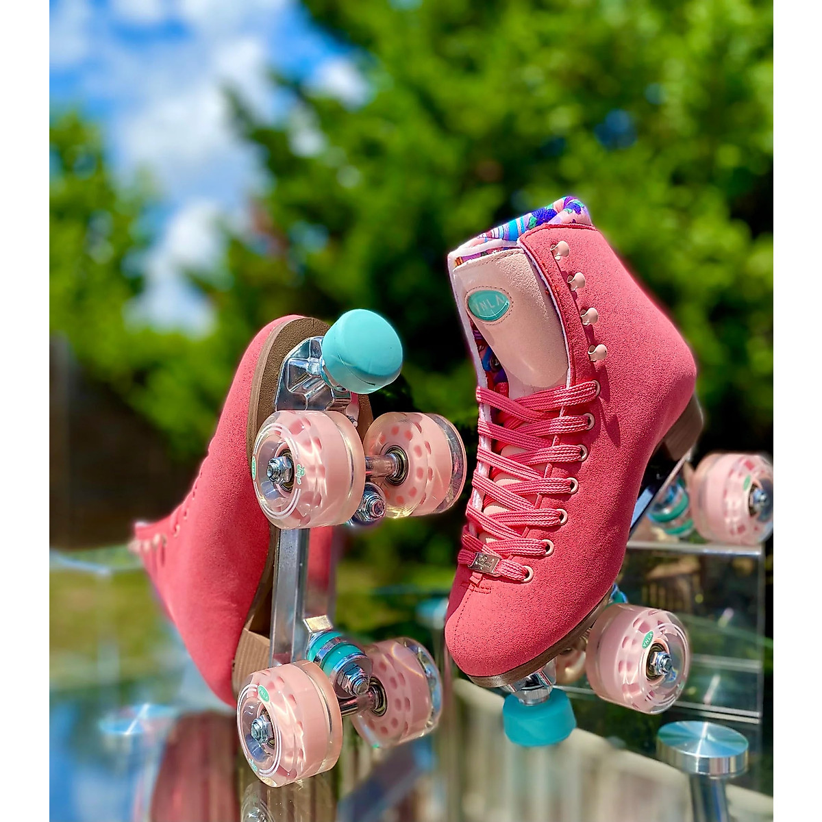 VNLA Parfait Outdoor Roller Skates for Women | Stylish Design, Comfortable, and Durable Quad Skates | Coral, Ladies 6