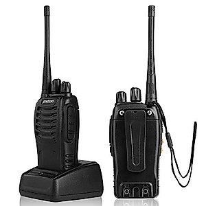 pxton Walkie Talkies Rechargeable Long Range Two-Way Radios with Earpieces,2-Way Radios UHF Handheld Transceiver Walky Talky with Flashlight Li-ion Battery and Charger（2 Pack）