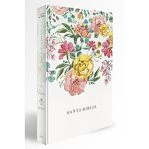Biblia Reina Valera 1960 tamaño manual, tapa dura, flores rosadas / Spanish Bibl e RVR 1960 Handy Size, LP, HC, pink flowers