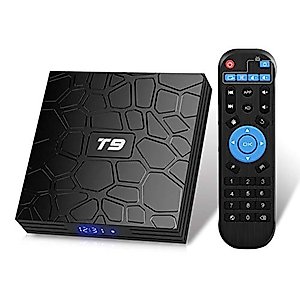 T9 Android 9.0 TV Box 4GB DDR3 RAM 32GB ROM RK3318 BT4.0 Quad-Core Cortex-A53 64 Bits Support Dual WiFi 2.4G/5G 3D Ultra HD 4K Android Box for