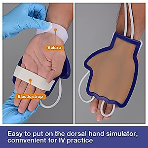 SimCoach Phlebotomy and Venipuncture Practice Kit, Wearable IV Practice Trainer Kit, Dorsal Hand Injection Trainer, IV Start Kit for Injection Training, Medical Education, Nursing School Essentials