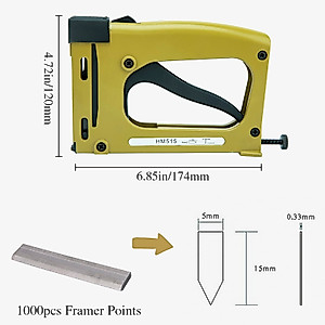 Point Drivers for Picture Framing, Picture Frame Stapler Point Driver Gun with 1000 Points for Joiner DIY - Picture Frame Backing Stapler